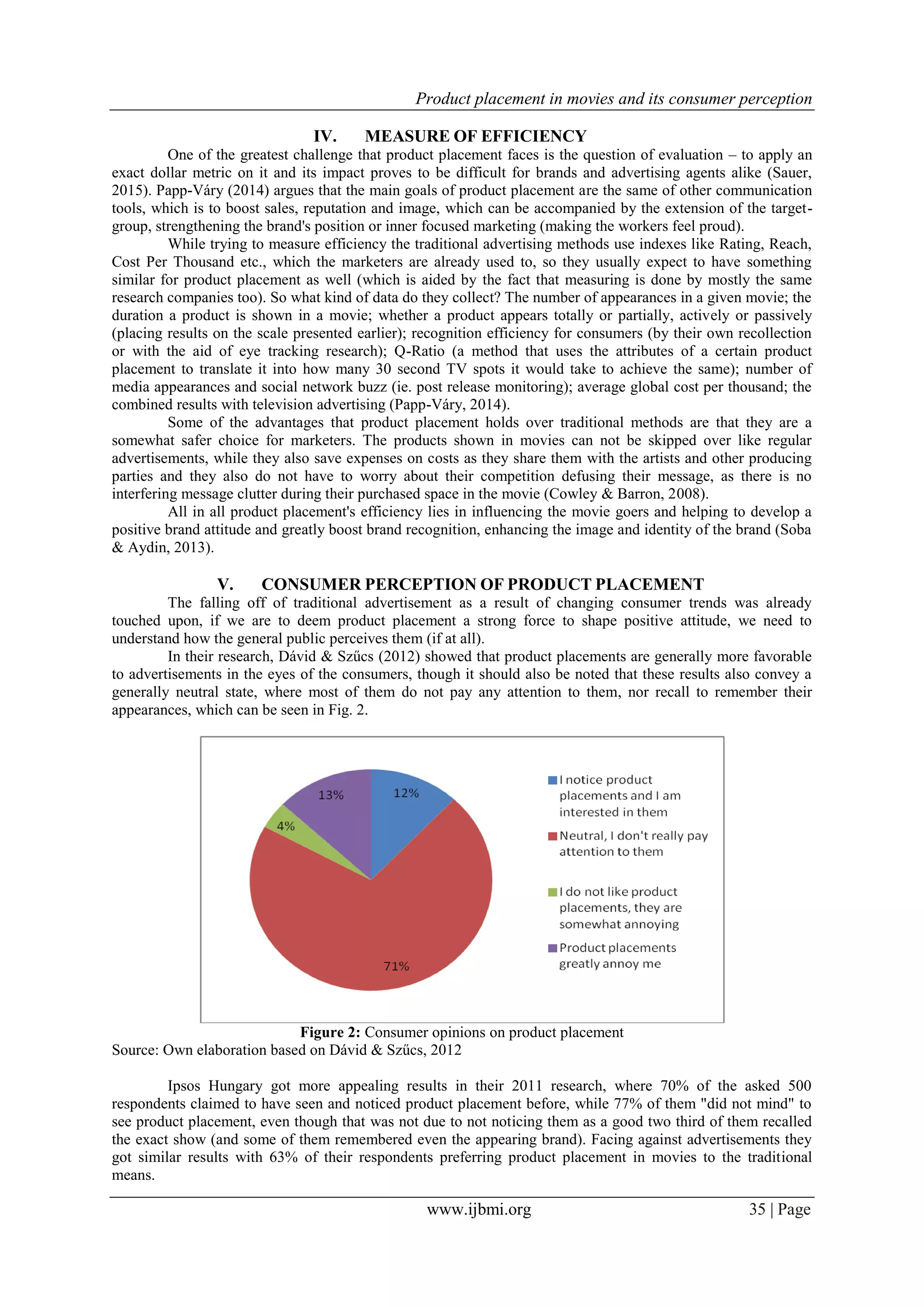 Product placement in movies and its consumer perception | PDF