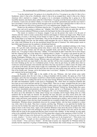 The Metamorphosis of Whitman’s Poetry in Wartime: From Experimentalism ...