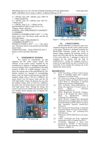 Simulation Design of DC Motor Control System Based on MC9S12D64 MCU | PDF