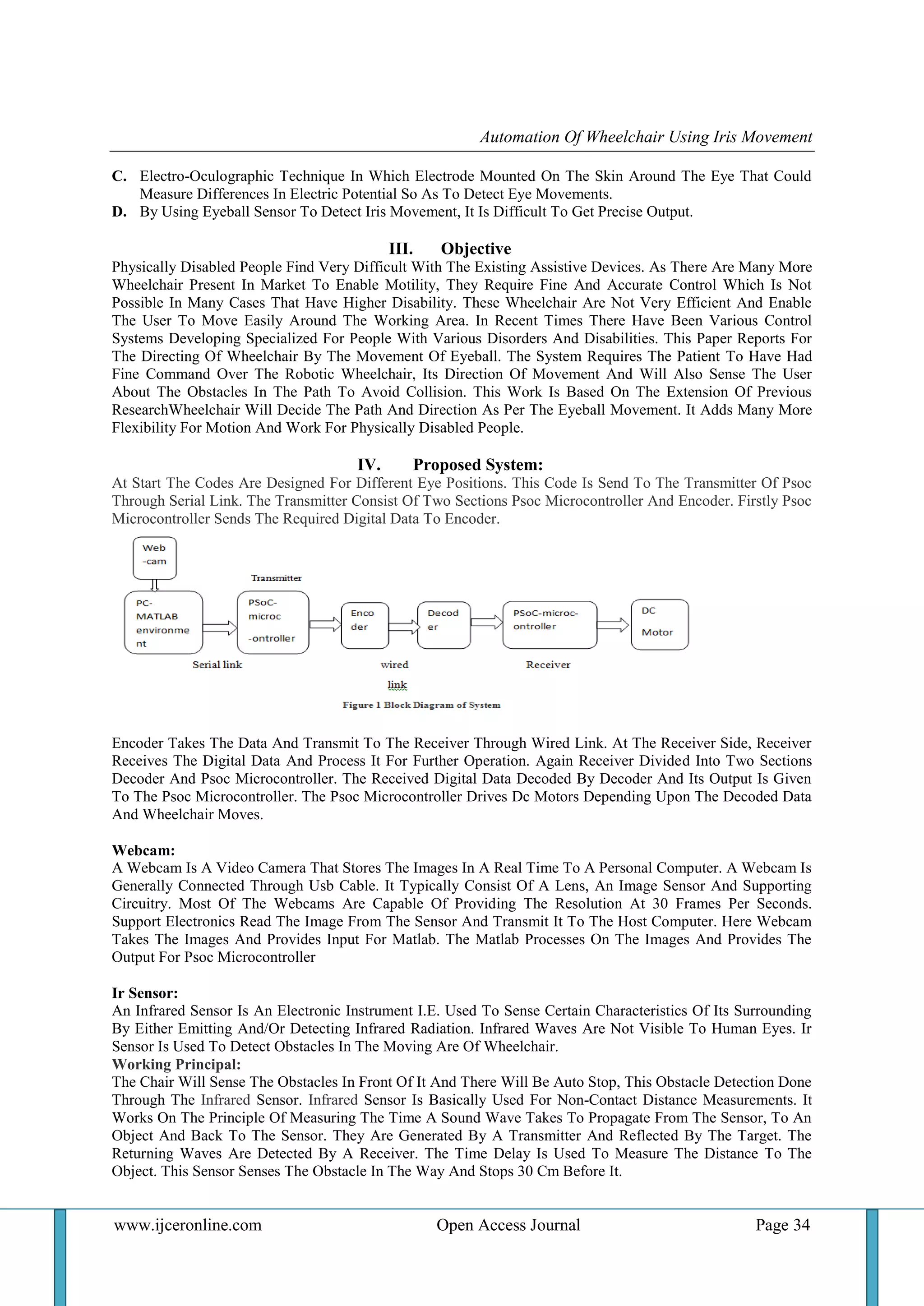 Automation of Wheelchair Using Iris Movement | PDF