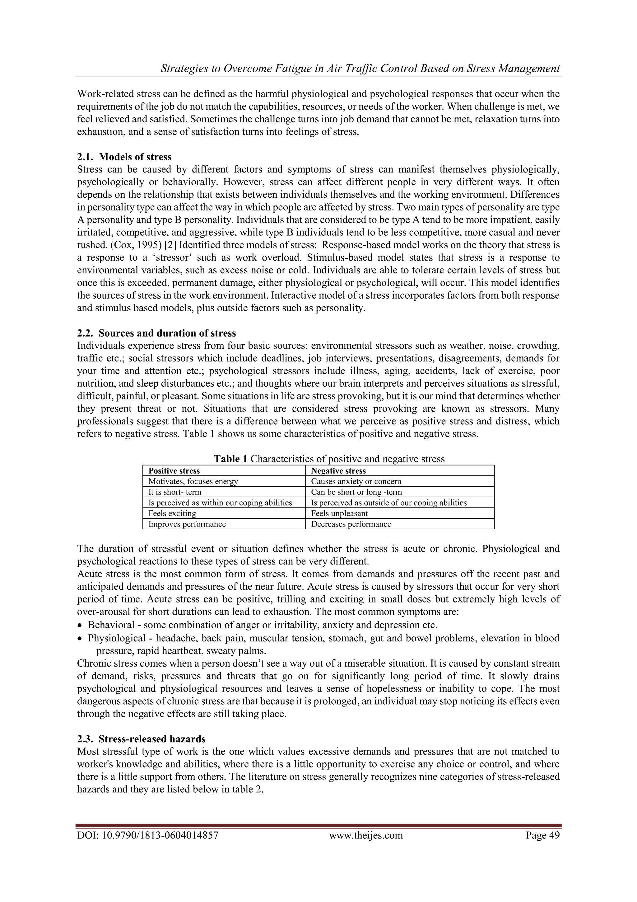 Strategies to Overcome Fatigue in Air Traffic Control Based on Stress ...