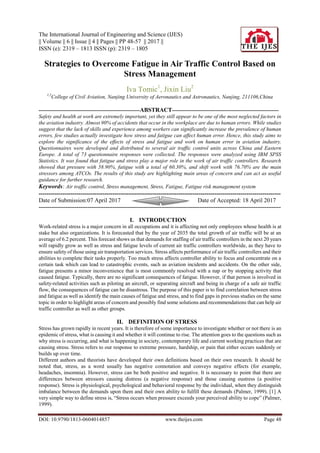 Strategies to Overcome Fatigue in Air Traffic Control Based on Stress ...