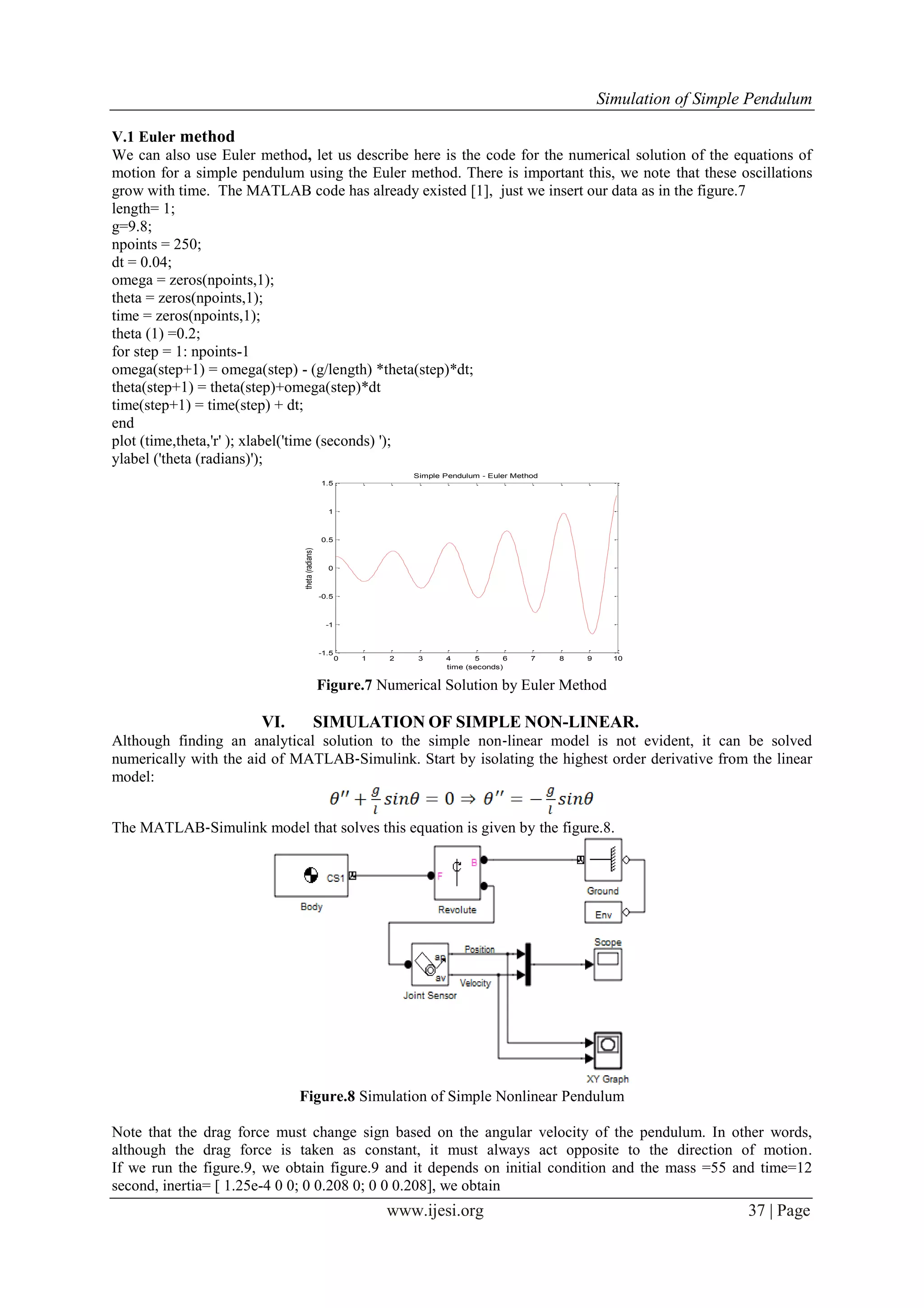 Simulation of Simple Pendulum | PDF