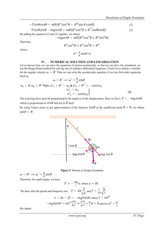 Simulation of Simple Pendulum | PDF