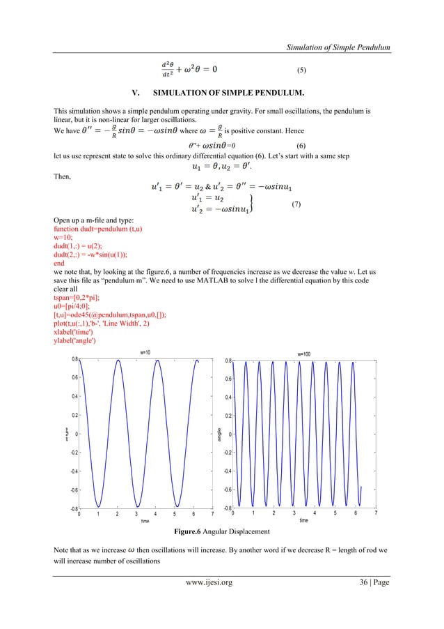 Simulation of Simple Pendulum | PDF