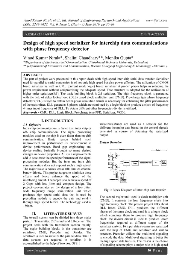 Design of high speed serializer for interchip data communications with ...