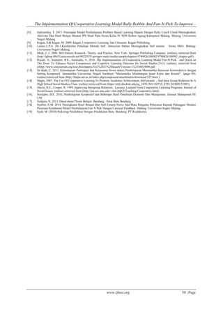 The Implementation of Cooperative Learning Model Rally Robbin And Fan-N ...