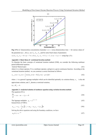 Modelling of Non Linear Enzyme Reaction Process Using Variational Iteration Method | PDF