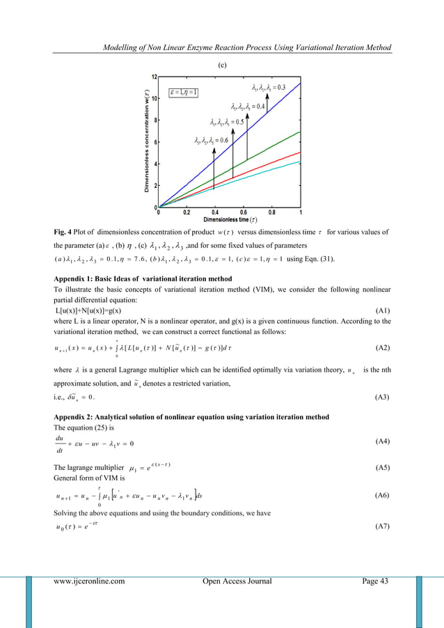 Modelling of Non Linear Enzyme Reaction Process Using Variational Iteration Method | PDF