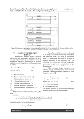 Design and Simulation of Array of Rectangular Micro Cantilevers Piezoelectric Energy Harvester | PDF