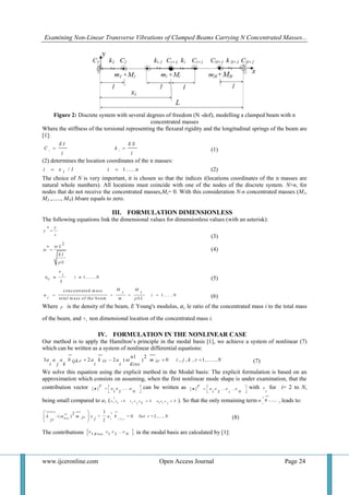 Examining Non-Linear Transverse Vibrations of Clamped Beams Carrying N Concentrated Masses at ...