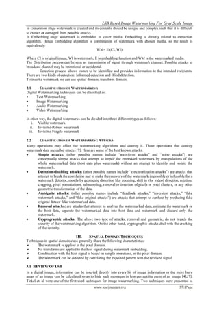 Lsb Based Digital Image Watermarking For Gray Scale Image | PDF