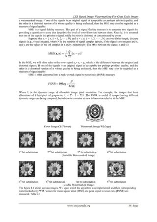 Lsb Based Digital Image Watermarking For Gray Scale Image | PDF