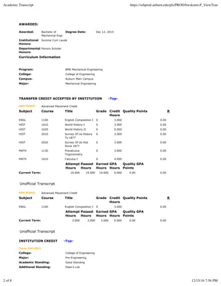 Academic Transcript | PDF
