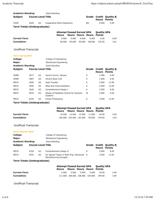 Academic Transcript | PDF