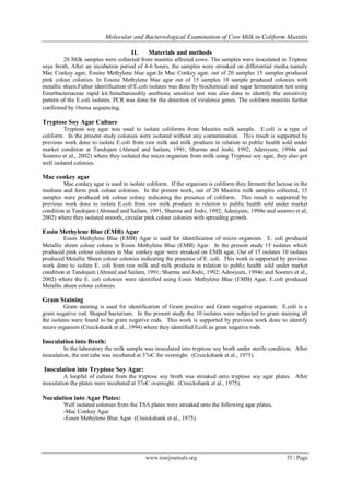 Molecular and Bacteriological Examination of Cow Milk in Coliform ...