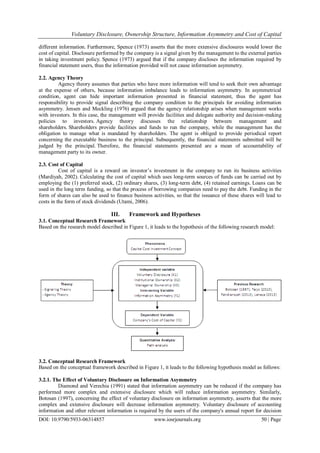 Voluntary Disclosure, Ownership Structure, Information Asymmetry and Cost of Capital | PDF ...