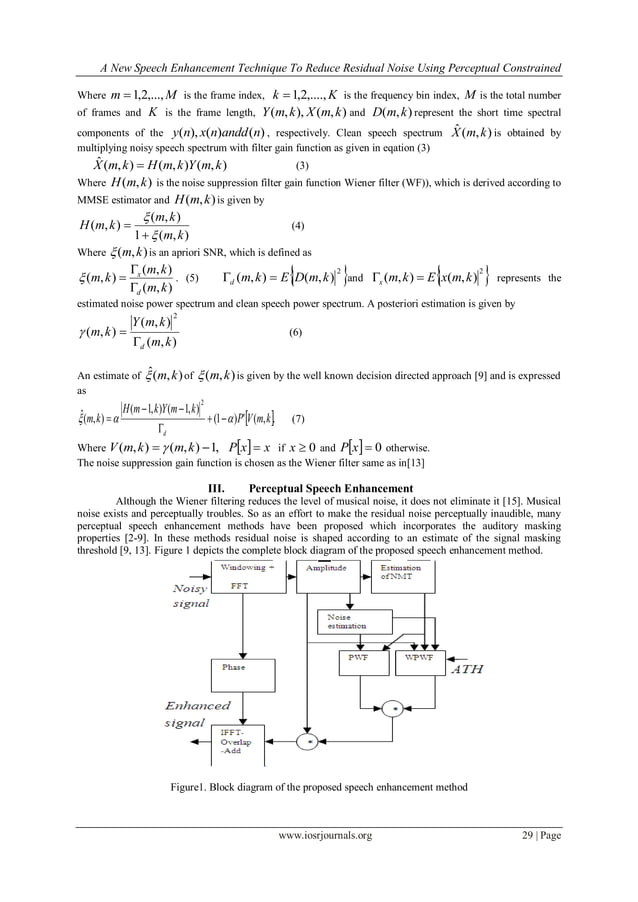 A New Speech Enhancement Technique to Reduce Residual Noise Using Perceptual Constrained ...