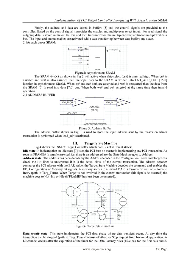 Implementation of PCI Target Controller Interfacing with Asynchronous SRAM | PDF