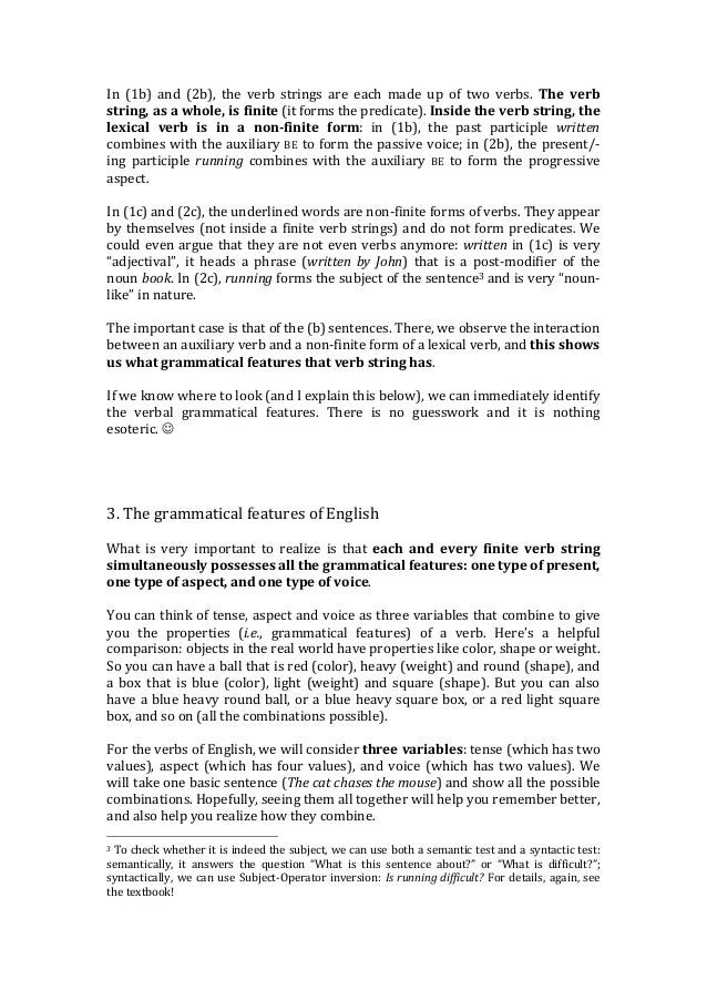 Study Sheet 5 (Verbal Features)