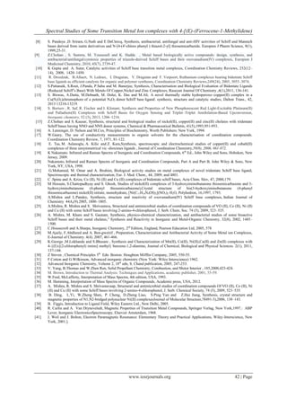 Spectral Studies of Some Transition Metal Ion complexes with 4-[(E)-(Ferrocene-1-Methylidene ...