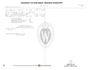 PeteClancy-OfficialTranscript-UWMadison | PDF