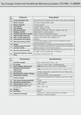 TCS TMC FX 8000A | PDF