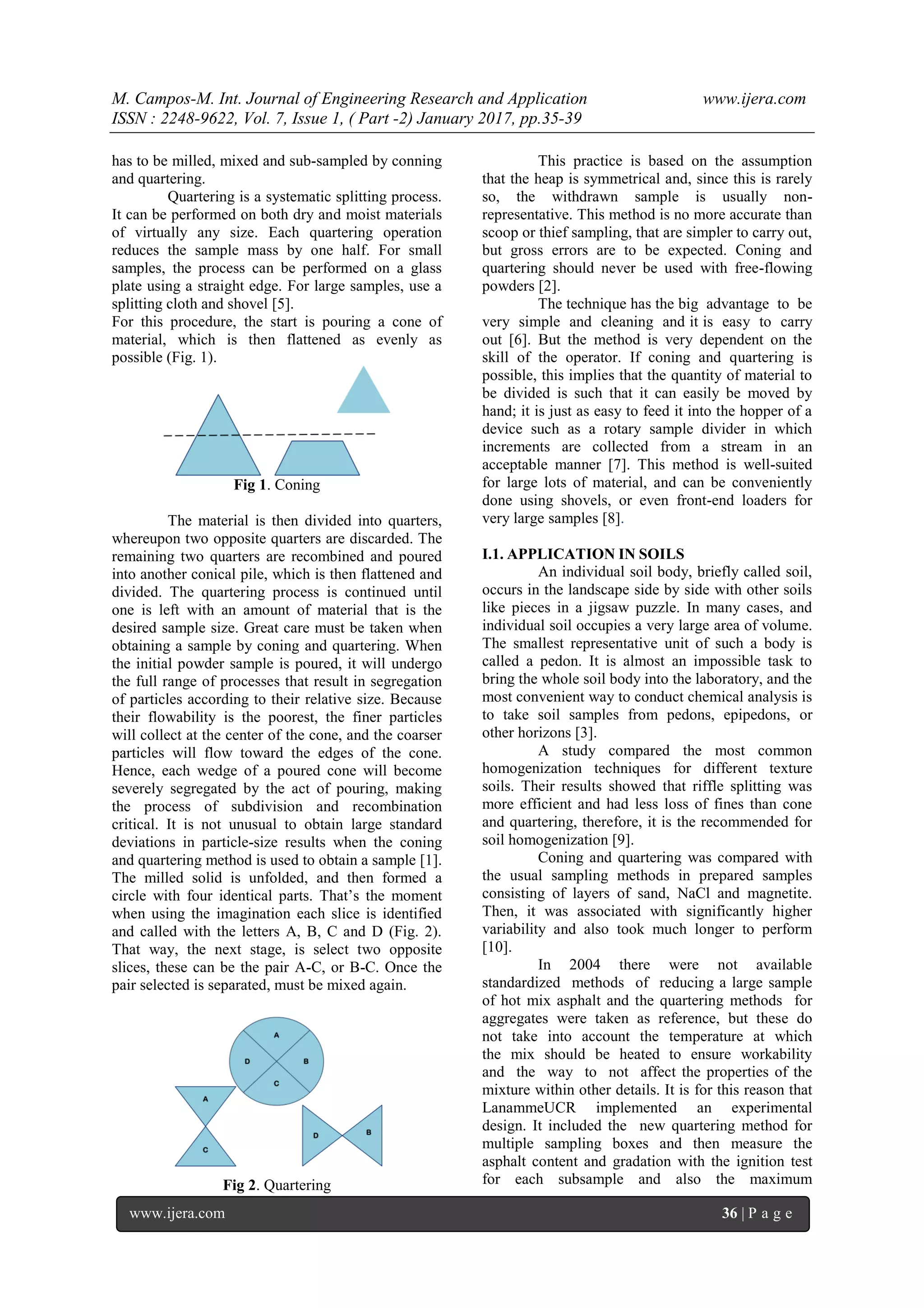 Applications of quartering method in soils and foods | PDF