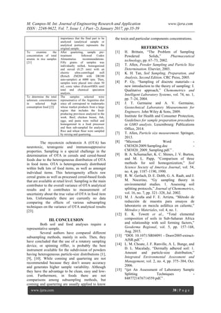 Applications of quartering method in soils and foods | PDF
