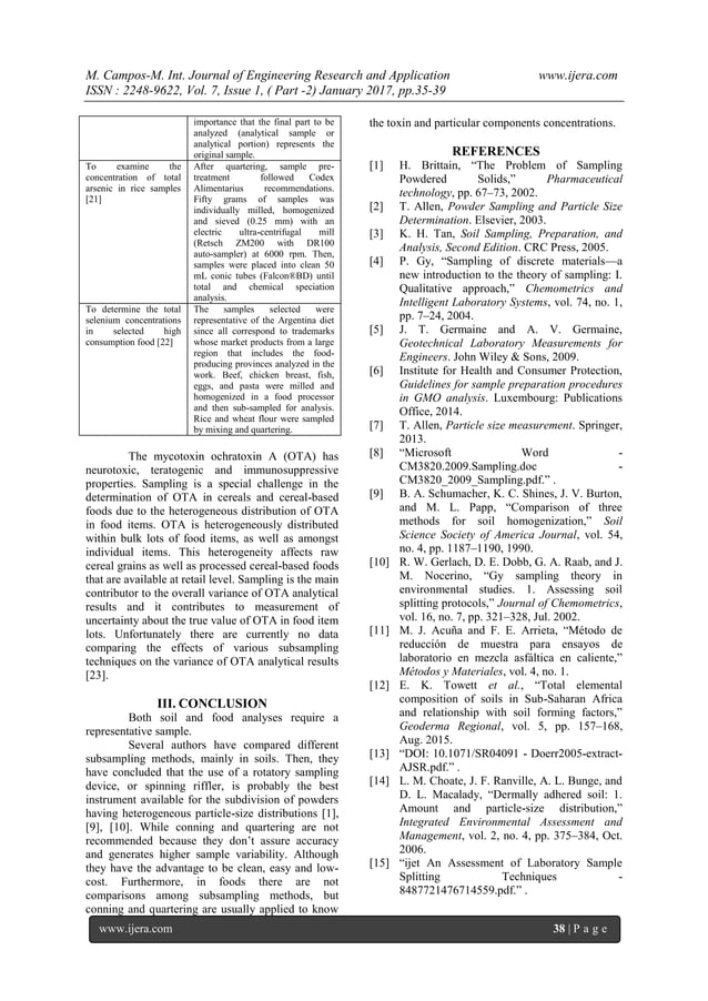 Applications of quartering method in soils and foods | PDF