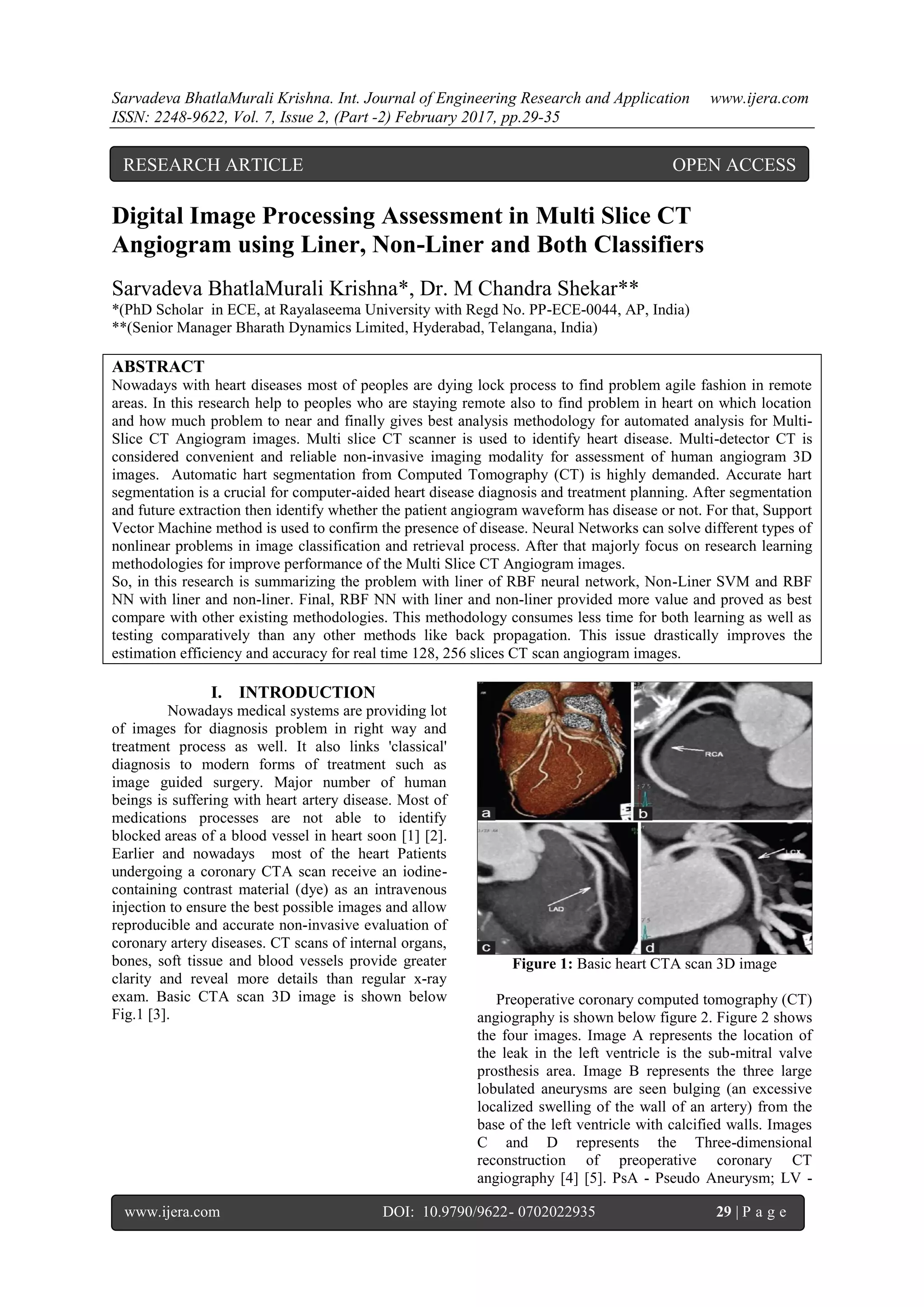 Digital Image Processing Assessment in Multi Slice CT Angiogram using ...