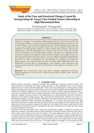 Study of the Class and Structural Changes Caused By Incorporating the ...