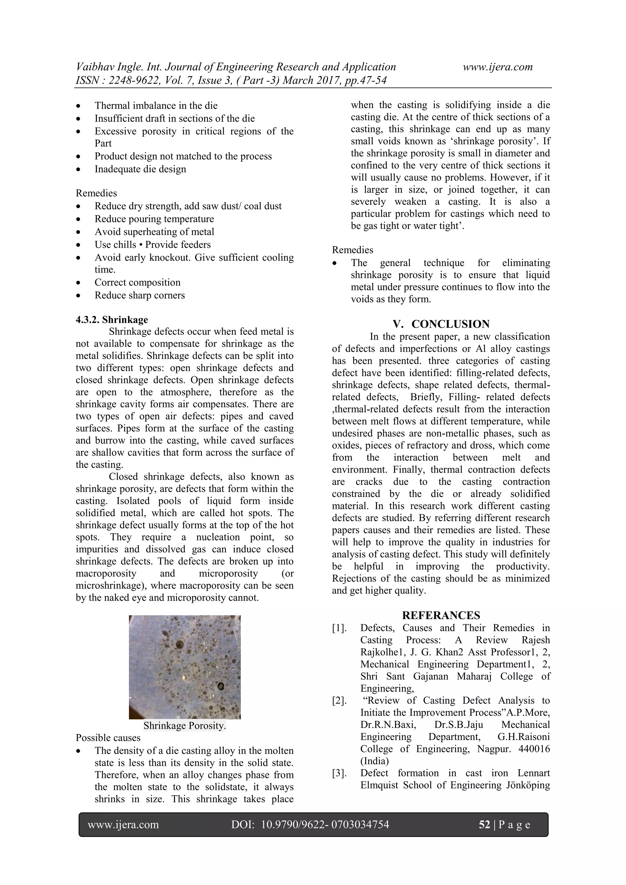 Defects, Root Causes in Casting Process and Their Remedies: Review | PDF Defects, Root Causes in Casting Process and Their Remedies: Review | PDF