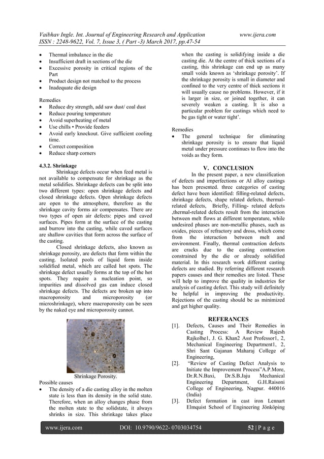 Defects, Root Causes in Casting Process and Their Remedies: Review | PDF