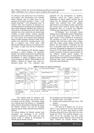 A Review on Marathi Language Speech Database Development for Automatic Speech Recognition (ASR ...