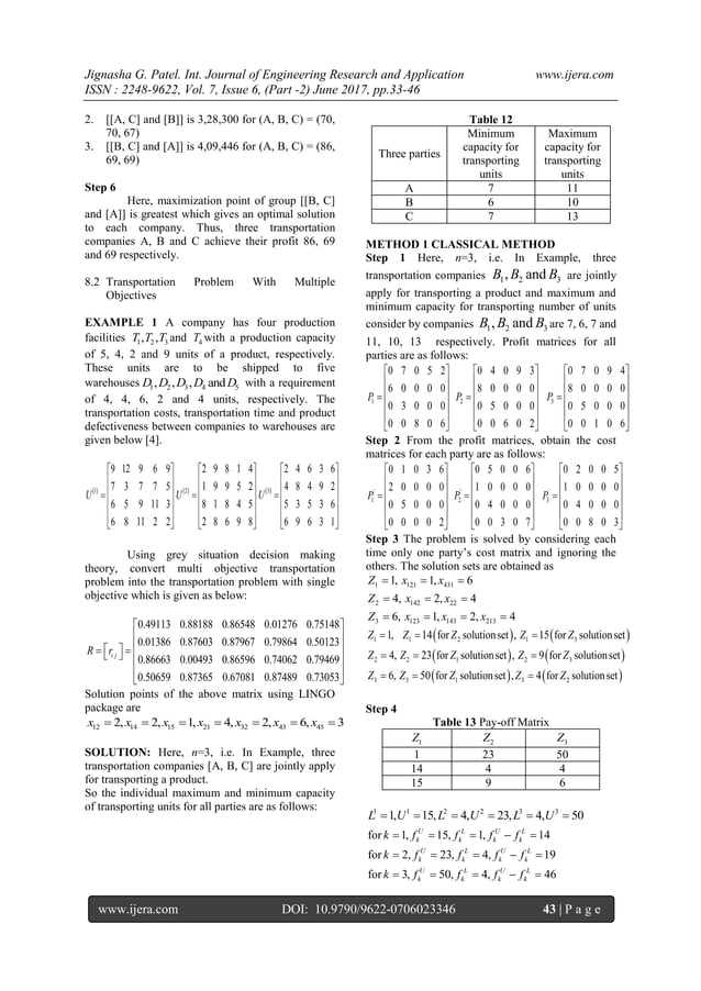 n-Parties Contract Based Transportation Problem and Its Solution | PDF