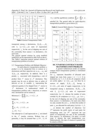 n-Parties Contract Based Transportation Problem and Its Solution | PDF