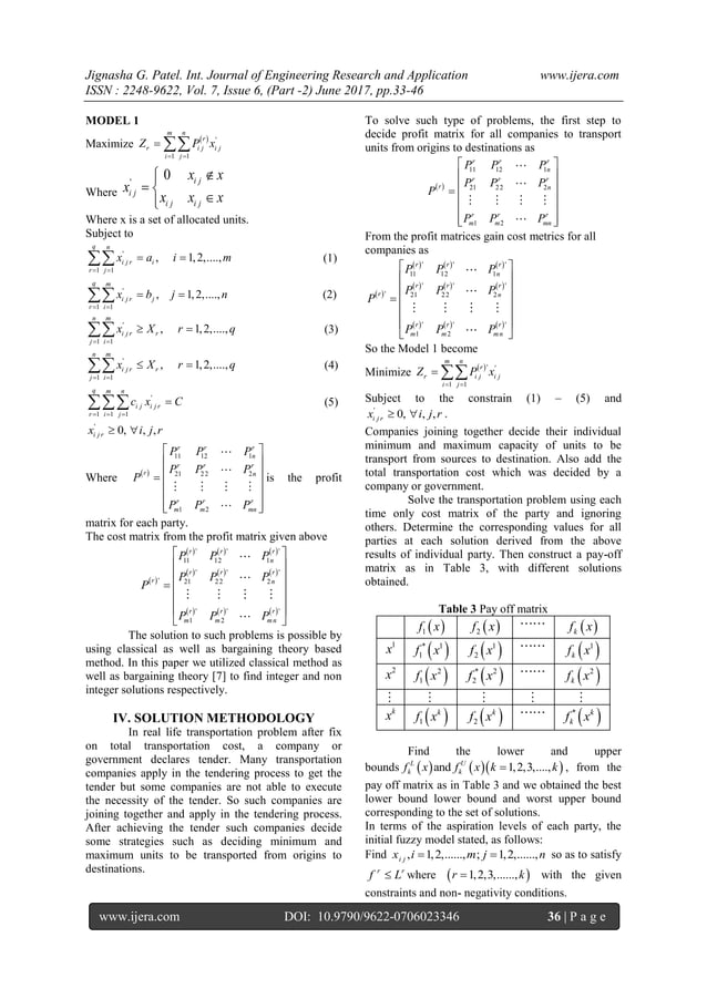 n-Parties Contract Based Transportation Problem and Its Solution | PDF
