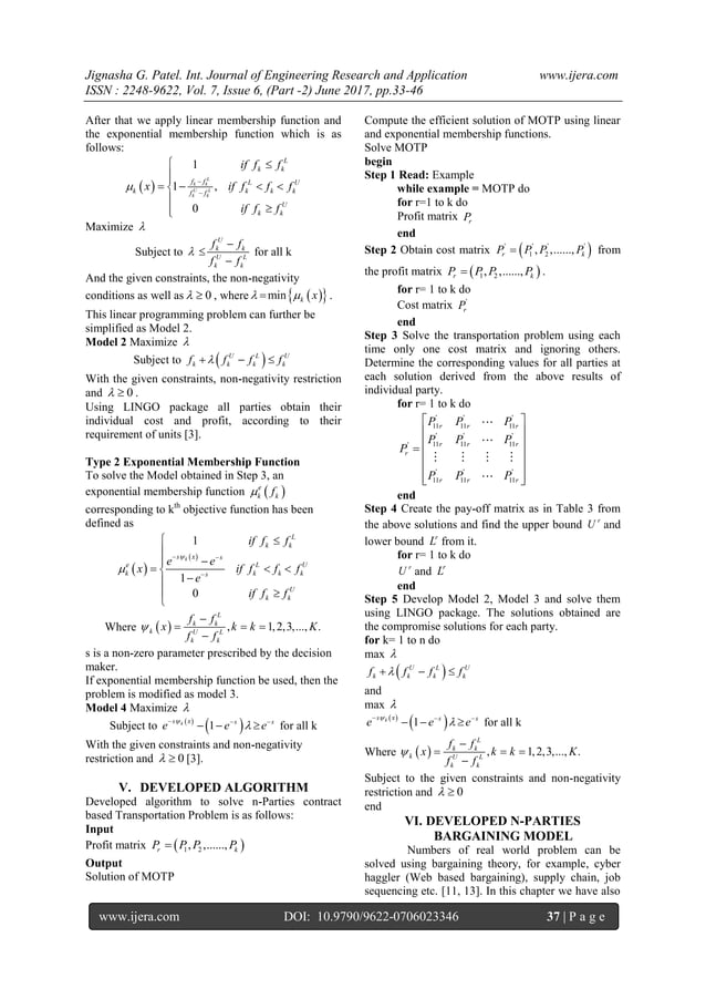 n-Parties Contract Based Transportation Problem and Its Solution | PDF