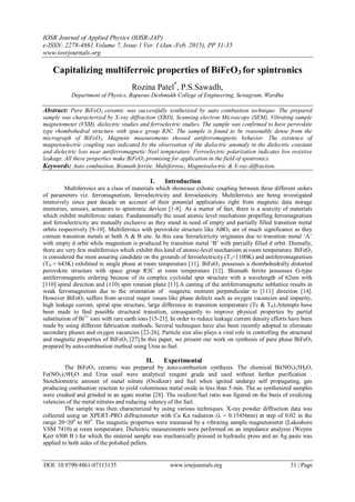 Capitalizing multiferroic properties of BiFeO3 for spintronics | PDF