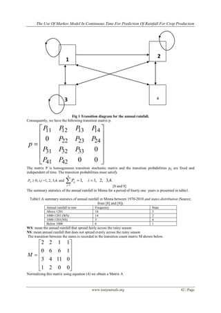 The Use of Markov Model in Continuous Time for Prediction of Rainfall ...
