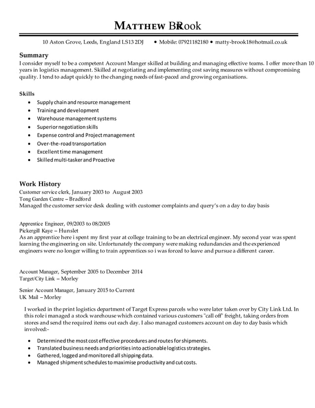 Matthew Brook CV 1 | DOCX