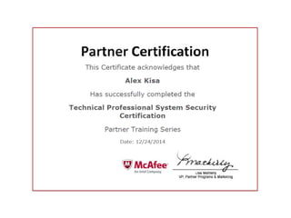 McAfee Technical Professional System Security Certification | PDF