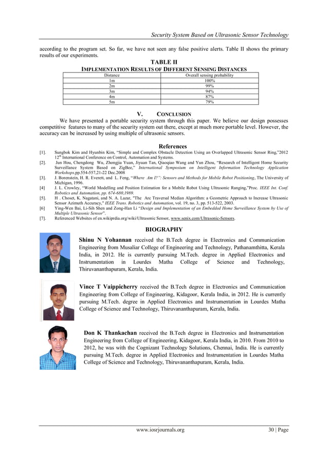 Security System Based on Ultrasonic Sensor Technology | PDF