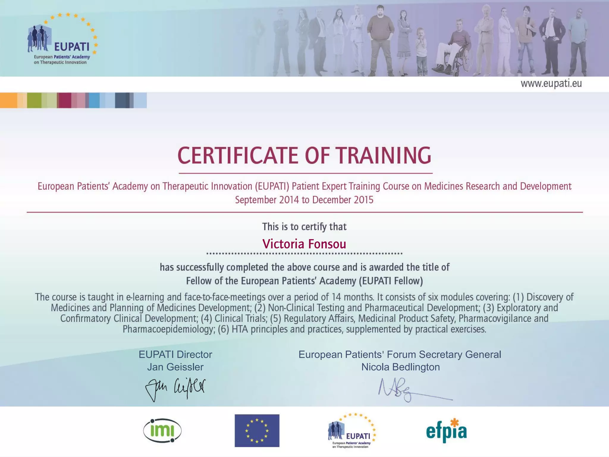 EUPATI Certificate Fonsou | PDF
