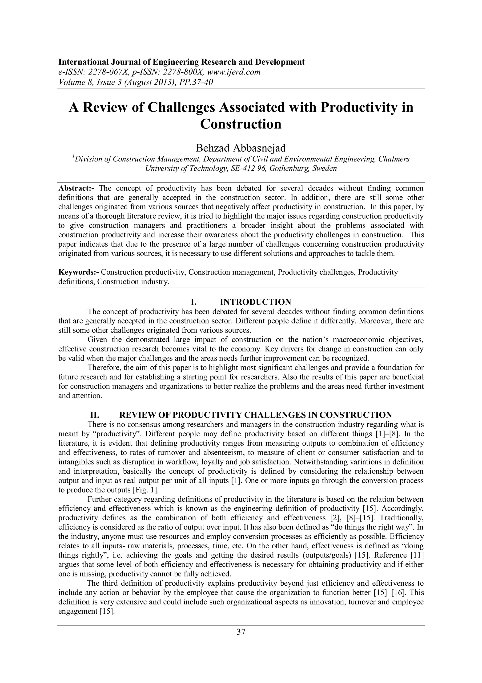 International Journal of Engineering Research and Development (IJERD) | PDF