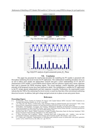 Mathematical Modelling of PV Module With multilevel 3-Ø inverter using SPWM technique for Grid ...
