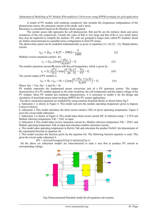 Mathematical Modelling of PV Module With multilevel 3-Ø inverter using SPWM technique for Grid ...