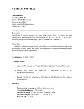manish resume | PDF