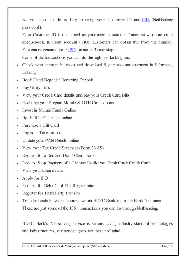 hdfc Bank project | DOCX | Credit Cards | Personal Debt